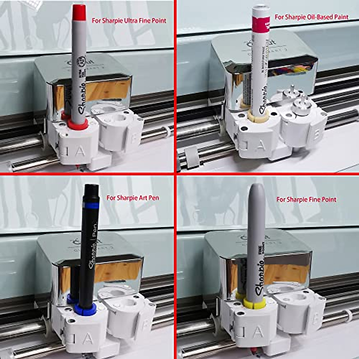 SPPQ 14 Packs Pen Adapter Set Compatible with Cricut (Explore Air, Explore Air 2, Air 3, and Maker,Maker 3), Pen Holder Compatible with (Sharpie/Bic/Crayola/Sakura/Pilot/Pentel)