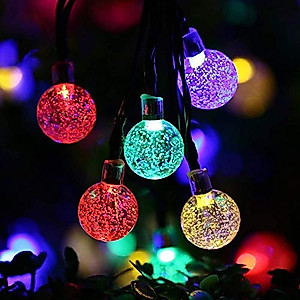 LIUPENGWEI Solar String Light, 50LED Outdoor Crystal Ball Christmas Decorative Lights Christmas Tree Lawn Garden Home Solar Water Dew Lamp Garden Ghost Light