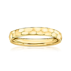 Canaria 10kt Yellow Gold Hammered Ring. Size 8