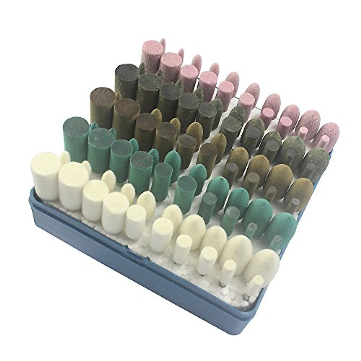 Carving Expert 100 Pcs Polishing Grinding Bits, 1/8 Inch Shank Wool/Sesame/Rubber/Cowhide/Abrasive Stone Grinding Tools