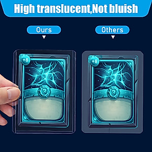 Hard Trading Cards Sleeves Plastic Card Hard Case Cover 3x4 Collector Playing Card Sleeves Protector for Baseball Football Basketball Sport Cards with Mini Easels Display Stand Holder(15 Pieces)