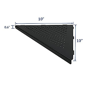 Qeke 2 Pack Bathroom Corner Shelf, Recessed 10" Shower Shelf Caddy, SUS304 Stainless Steel Shelf Wall Mount Triangular, No Drilling, Matte Black