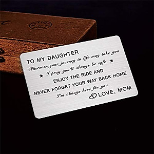 FALOGIJE To My Daughter - Engraved Graduation Gifts, Birthday Cards, Mom Loves You