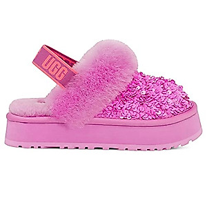 UGG Unisex-Child Funkette Chunky Sequin Slipper, Echinacea, 3 Little Kid