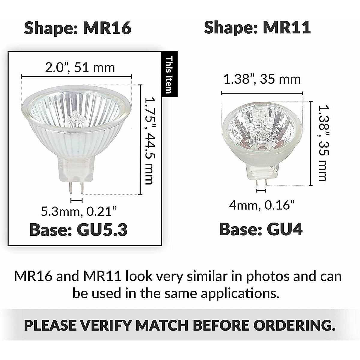 Simba Lighting Halogen MR16 20W 12V Light Bulbs (6 Pack) for Landscape, Track Lights, Fiber Optics, Desk Lamps, BAB C Spotlights with Glass Cover, GU5.3 Bi Pin Base, 2700K Warm White Dimmable