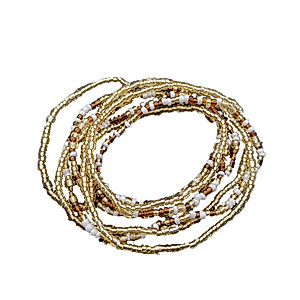 Waist Beads Body jewelry, Colorful Belly beads, Bead jewelry, Belly chains, Waist chain (2 Piece) (coffe)