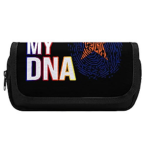 It's in My DNA Arizona State Flag Large Capacity Pencil Case Multi-Slot Pencil Bag Portable Pen Storage Pouch with Zipper