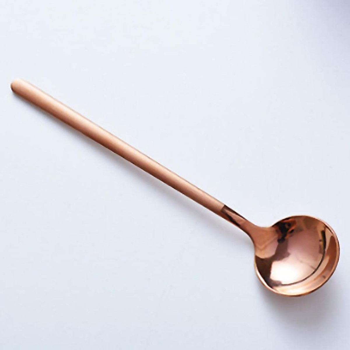 MauSong Professional Coffee Cupping Spoon Dessert Yogurt Spoon Stainless Steel 13x3cm - Rose Gold