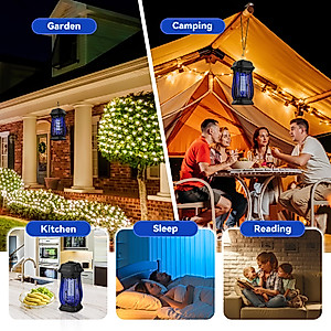 20W Bug Zapper Outdoor, Fly Traps for Indoors with Powerful 3U Shape Light Bulb, Waterproof Fly Zapper, Electric Mosquito Killer for Home, Backyard, Patio (100, Volts)