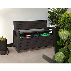 Generic 60 Gallon Plastic Resin Outdoor Storage with Sitting (Non-Brushed Brown), Onesize