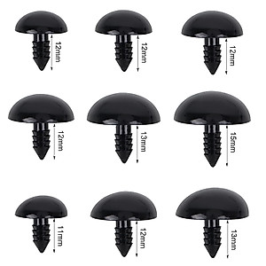 QUEFE 180pcs Large Safety Eyes and Noses for Amigurumi, 16-30mm Plastic Black Eyes with Washers for Crochet Animals, Puppet, Stuffed Animal and Teddy Bear