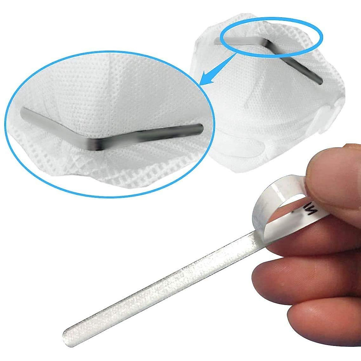 Nose Bridge Strips for Masks, Aluminum Metal Nose Strip, Adjustable Nose Clips Wire for DIY Mask Making Accessories for Sewing Crafts, 100Pcs