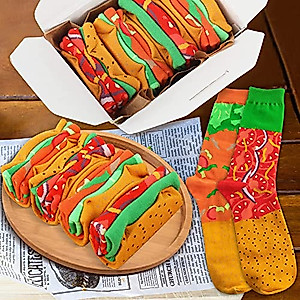 AGRIMONY Funny Taco Socks Box - Funny Gifts for Men Women Teen Boys - Tacos Fun Novelty Funky Crazy Silly Cool Cute Food Socks-Valentines Day Birthday Taco Gifts Stocking Stuffers(M,2 pairs)