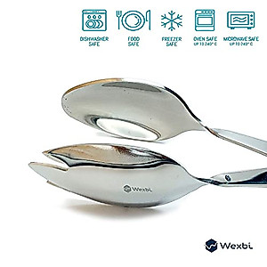 Salad Tongs, Heavy Duty Stainless Steel Tongs, Salad Tongs for Serving, 10 inch Small Serving Tongs, Perfect Kitchen Tongs