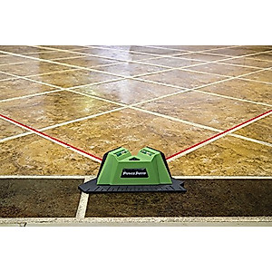 PowerSmith PLTS07 Tile and Flooring Laser Square with Two 90° Laser Lines, Two Built-In Bubble Vials, Wall Mount Plate, and Batteries Black