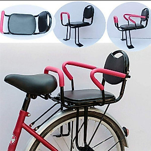 Wing Enterprises Child Bike Seat Rear Mount Infant Bicycle Seat Carrier, Kids' Bicycle Seats with Handrail, Pedals and Seat Belt for 2-8 Year Old Children