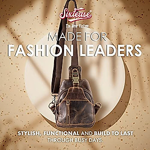 SIXTEASE Crossbody Bag for Women Vintage Style Genuine Leather, Upcycled Canvas, Rug, or Hair On - Cross Body Womens Bags with Inside Zipper Pockets - Crete
