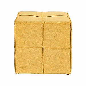 FIRST HILL FHW Delicate Square Bean Bag Ottoman,Light Yellow