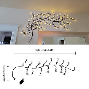 Enchanted Willow Vine 9.5FT, 160 LEDs Vines for Room Decor with Remote, Vine Lights for Wall Home Decorations with 20 Clips & Tapes, Plug in, 1 PC