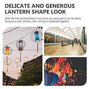 Japanese Style Paper Lanterns Asian Lantern Lamps Hanging Sushi Bar Lantern Traditional Silk Lantern-9.8 * 17.6Inch