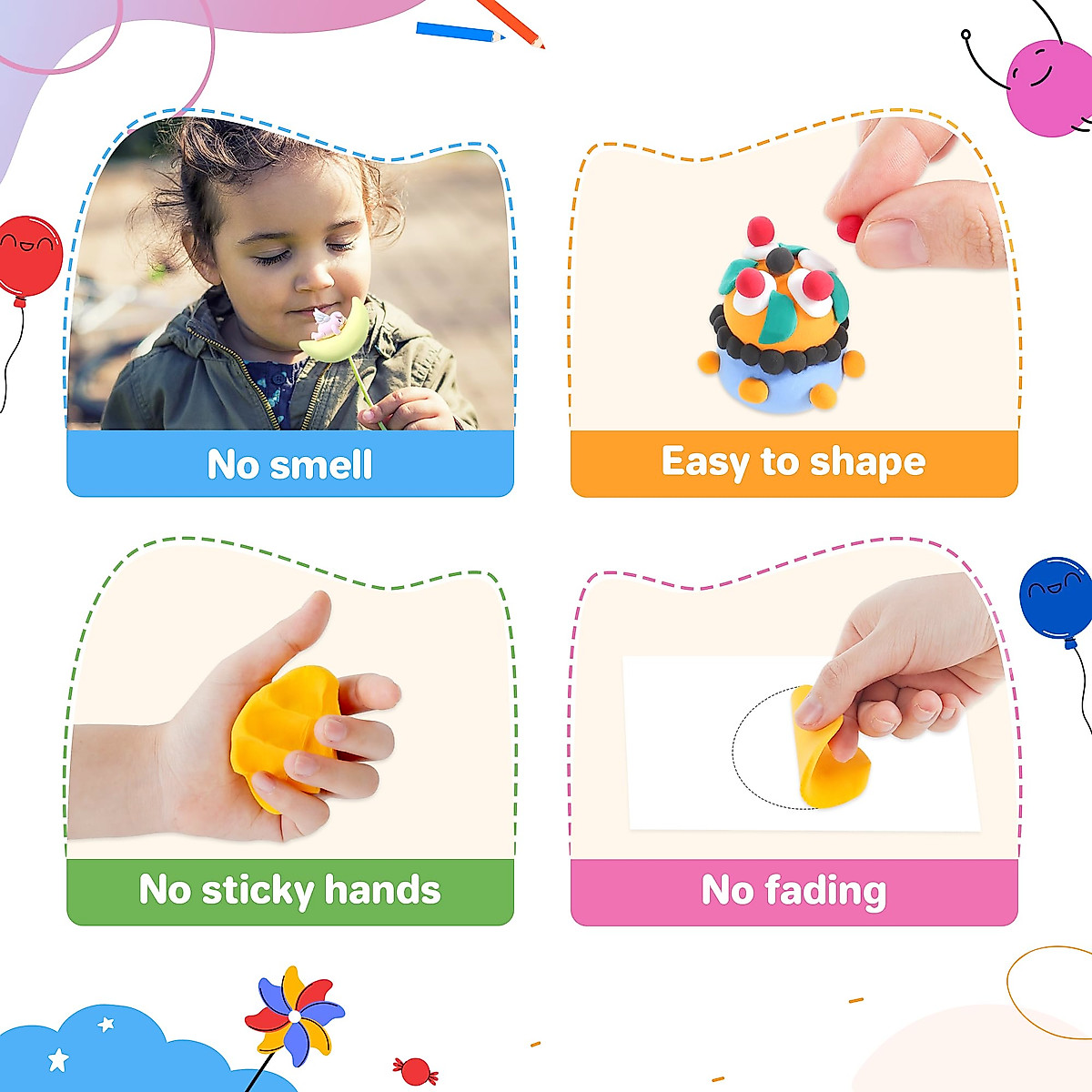 Air Dry Clay 50 Colors, Modeling Clay for Kids, DIY Model Magic Clay, Molding Clay Kit with Sculpting Tools, Non-Sticky Soft and Super Light, Arts and Crafts Gift for Boys Girls Kids.