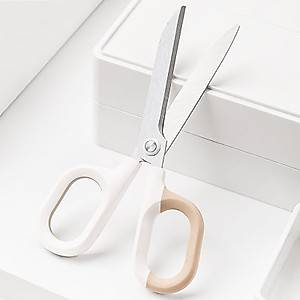 Multipurpose Office Craft Scissors for DIY Art and Craft,Comfort-Grip Handles, Sturdy Sharp Scissors (White)