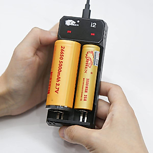 IMREN 18650 Battery Charger,3.7V Battery Charger for 3.7 Volt Li-ion 18650 18350 18500 16340 14500 20700 21700 26650 Battery,1A Fast 18650 Charger (2 Bay)