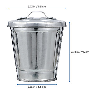 STOBAZA 1pc Mini Trash Can Office Desktop Garbage Bin Small Trash Can Dog Poop Trash Can for Outdoors Bathroom Rubbish Can Bedroom Garbage Can Car Trash Can Vase Waste Paper Bin Metal Chic