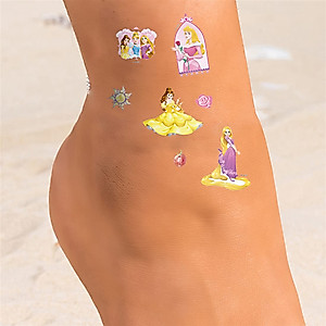 GODSON Princess Tattoos 4sheets Fake Temporary Tattoos for Kids Girls Women Adult Party Favors Birthday decor