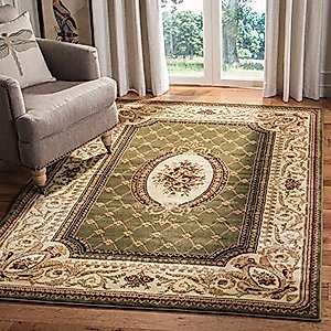 SAFAVIEH Lyndhurst Collection 8' x 11' Sage / Ivory LNH223A Traditional European Non-Shedding Living Room Bedroom Dining Home Office Area Rug