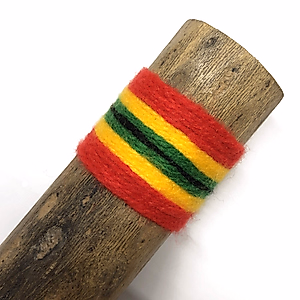 Africa Heartwood Project 10" Cactus Rainstick from Chile - Authentic Handcrafted Rain Stick Musical Instrument with Rasta Yarn Wrap and Durable Sealant