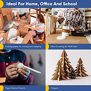 Vanhench Brown Large Kraft Paper Roll 17.8"x 2400", Craft Paper Roll for Bulletin Board Kids Arts Crafts Packing Wrap Moving Shipping Poster Floor Covering Crafting Drawing Craft Table