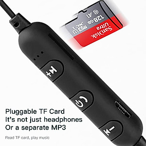 FELIMAI Bluetooth Headphones Neckband, Long Battery Life,120 Hours Playtime,Support SD Card Play Music,Bluetooth Wireless Sport Headphones,Bluetooth Neckband Running (365 Days Free Replacement)