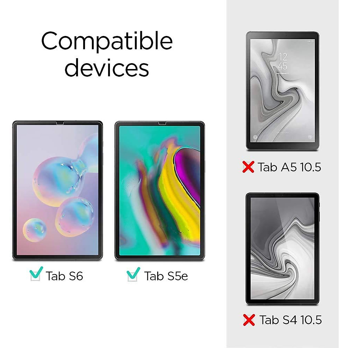 TANTEK [3-Pack Screen Protector for Samsung Galaxy Tab S6/Tab S5e 10.5 inch,Tempered Glass Film,Ultra Clear,Anti Scratch,Bubble Free,S-Pen Compatible