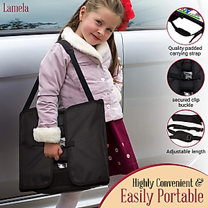 Lamela Kids Travel Tray - Kids Car Seat Lap Tray for Toddler & Kids Car Seat Activities - Learn, Play & Draw with Sturdy Dry Erase Board, Pockets for Cups, Tablet Holder Stand & Kids Stuff Organizer