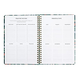 Letts Spring Valley Academic Weekly/Monthly Planner, 18 Months, July 2023 to December 2024, Week-to-View, Wiro Binding, Multilingual, A5 Size, 8.25" x 5.875", Green (C031798-24)