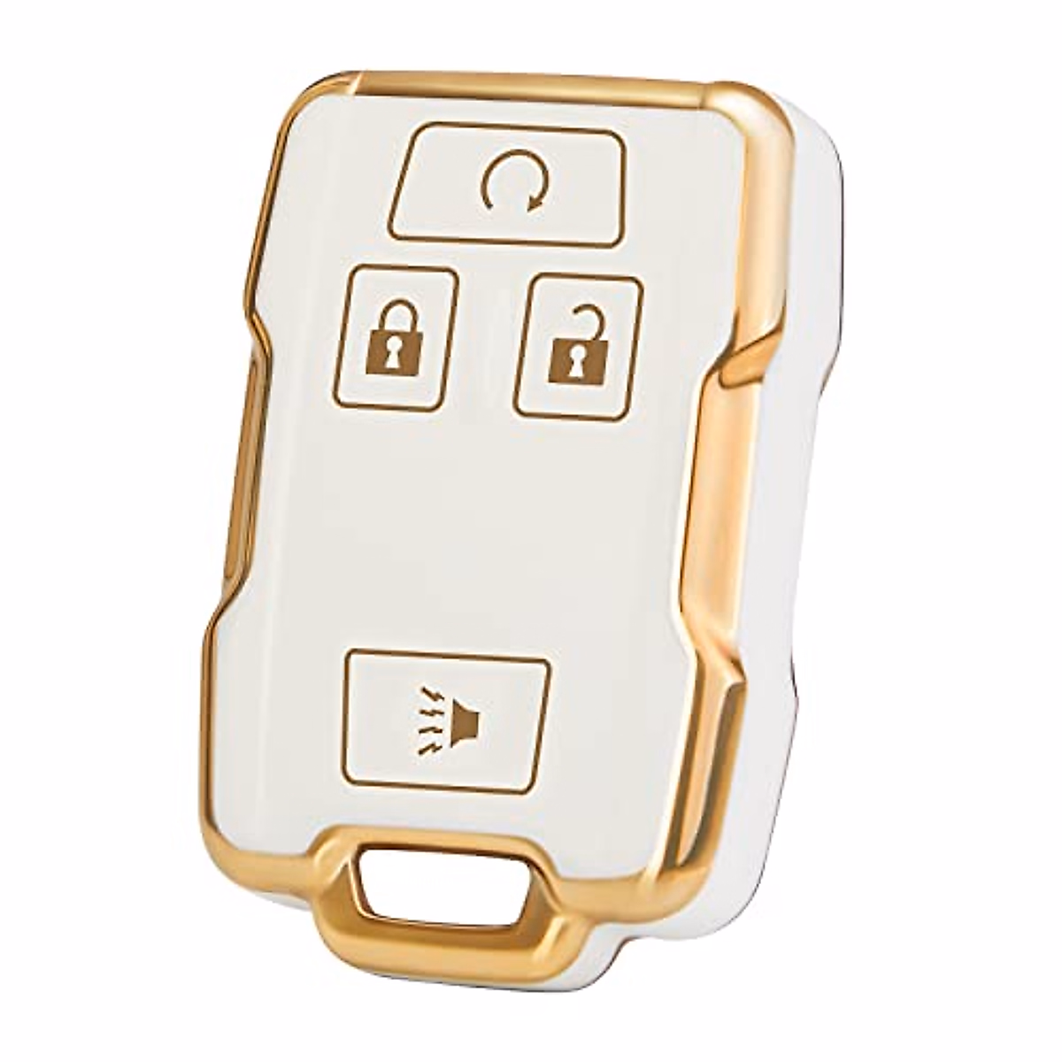 HelloAuto Key Fob Cover for Chevy Chevrolet Silverado Colorado 2014-2020, Soft TPU Key Cover Case for GMC Canyon Sierra 1500 2500 3500 HD Protection Shell Accessories (White) FCC ID: M3N-32337100