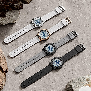 GOLDEN HOUR Ultra-Thin Minimalist Sports Waterproof Digital Watches Men with Wide-Angle Metal Case Bright Display Rubber Strap Wrist Watch for Men Women in Gray