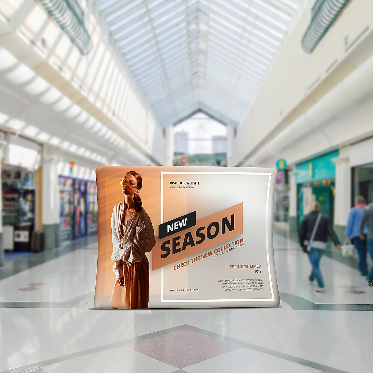 BANNER BUZZ MAKE IT VISIBLE U Shaped Pillow Case Backdrop Tension Fabric Media Wall - Print with Hardware (20' x 7.5', Double Sided)