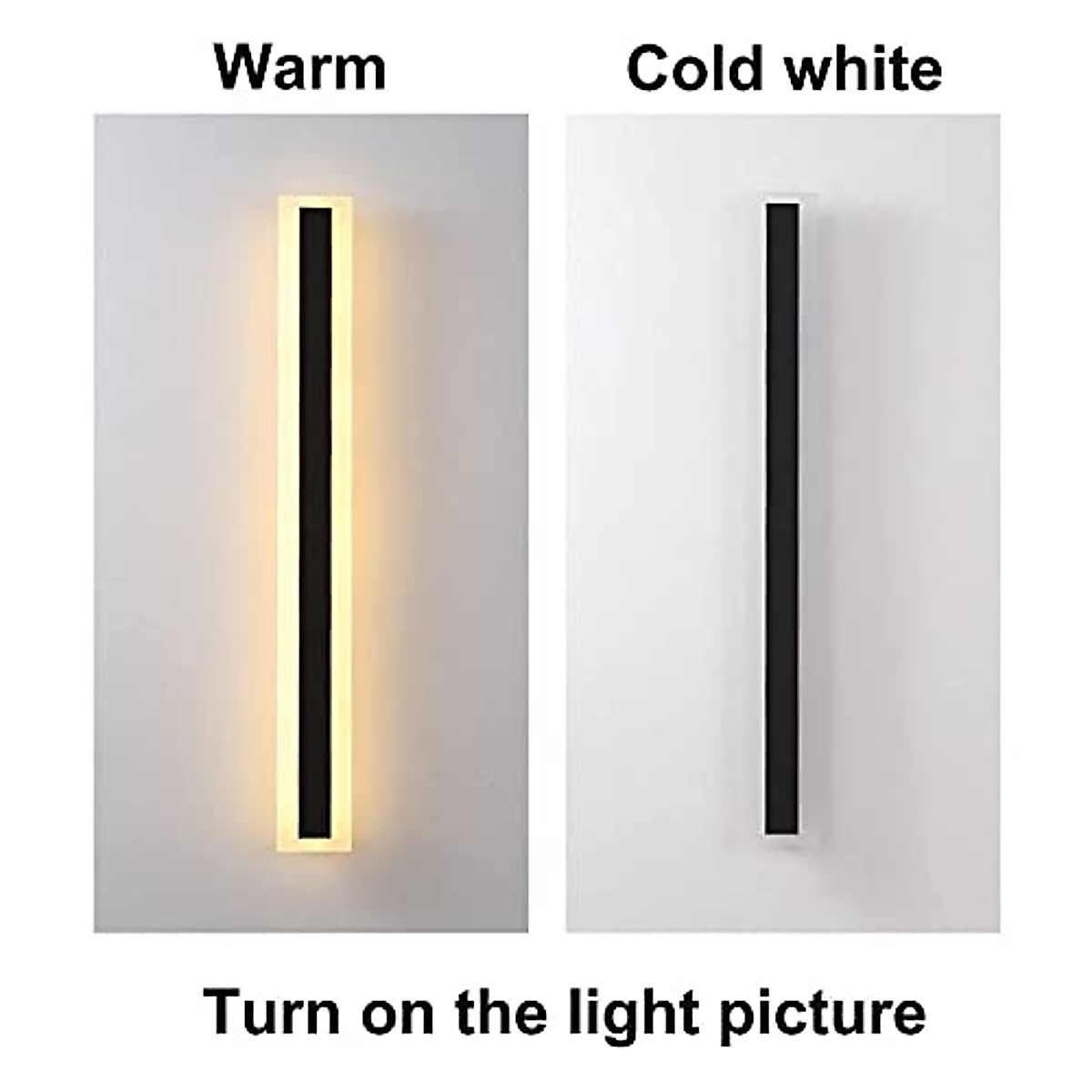 Aidenkid Long Wall Lamp Modern LED Waterproof IP65 Outdoor Wall Mount Lighting Fixture Garden Porch Sconce Lantern Sconces Luminaire/Bedroom Bedside Licht 48inch Cold White