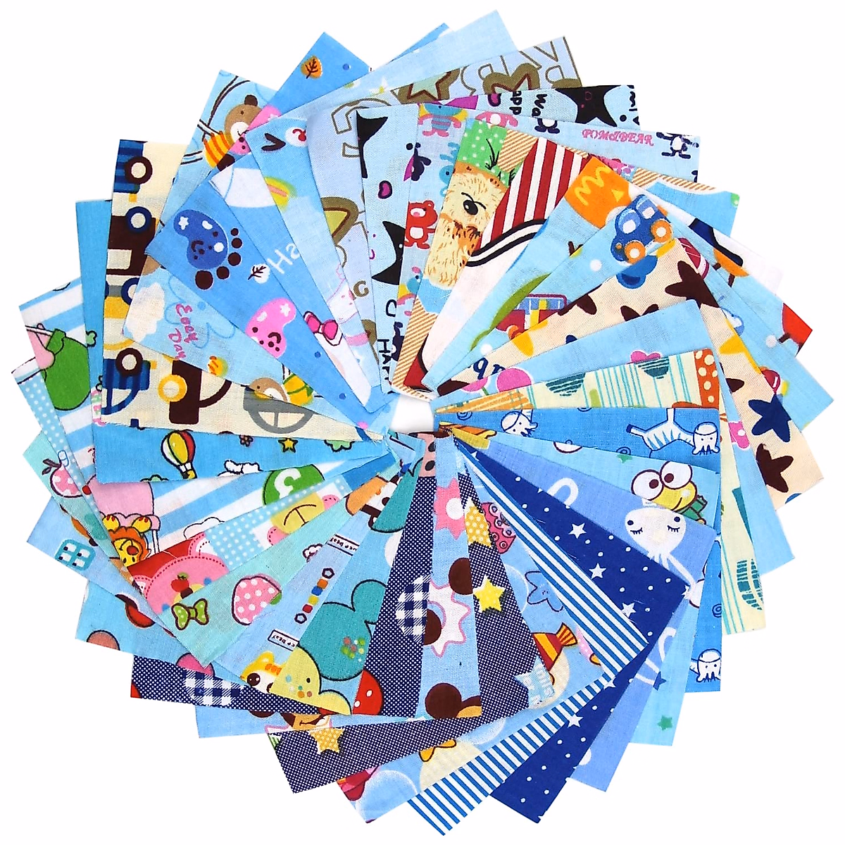 30pcs Blue Series Fabric Printed Boundle Patchwork Squares of 1010cm