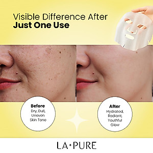 LA PURE Korean Face Mask - Hydrating Sheet Mask, Beauty Snail Mask, Anti-Wrinkle Korean Skin Care, Anti-Aging Sheets Pack, Hydration Mask, Deep Moisturizing Facemask, 10 Facial Masks for Women & Men