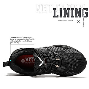 Boy Shoes Athletic Girls Sneakers Kids Running Sport Shoes Lightweight Breathable All Black Big Kid Size 6