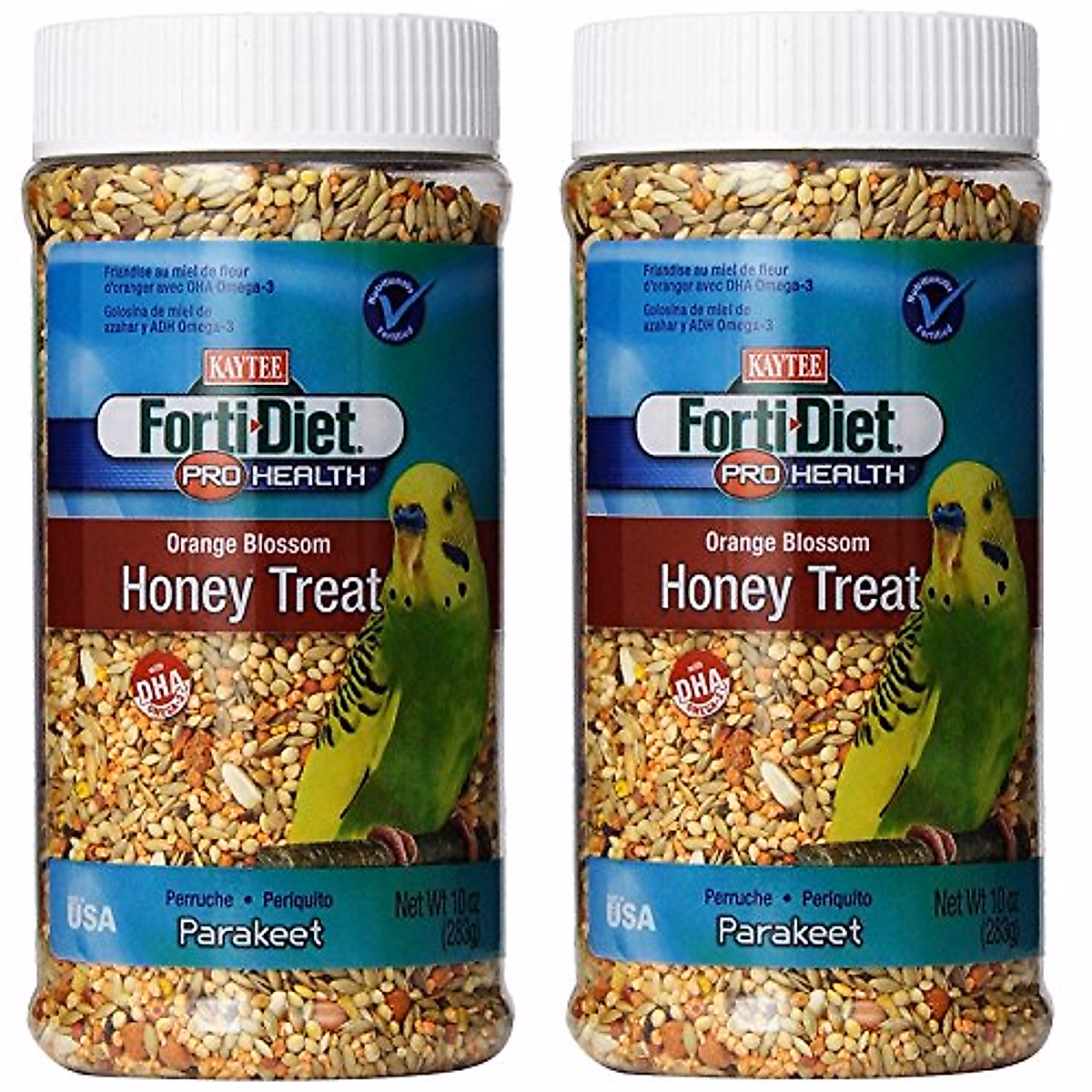 Kaytee Forti Diet Pro Health Orange Blossom Honey Bird Treats for Parakeets, 10-Ounce - 2 Pack