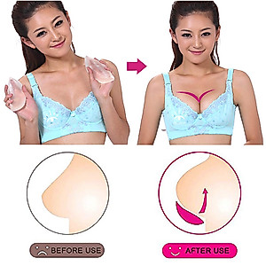 Women Soft Silicone Bra Inserts Breast Chest Enhancer Pads Push-up/Gathering for A/B/C Cup, Skin