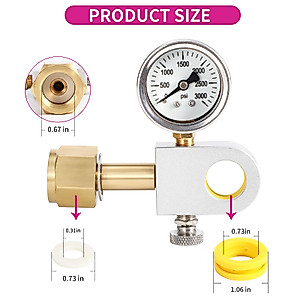 GURUDAR CO2 Cylinder CO2 Canister Refill Adapter with Pressure Gauge, CGA320 CO2 Tank to Pink Quick Connect Refill Station for Terra Art Gaia DUO Aqua Fizz Soda Maker Machine