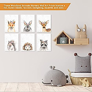 Woodland Animals Nursery Wall Art Prints (Set of 6) - Unframed - 8x10s