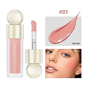 GL-Turelifes Soft Cream Blush Makeup, Liquid Blush for Cheeks, Natural-Looking Long Lasting, Smudge Proof, Velvet Mousse,Dewy Finish, Easy to Blend Blusher (#1)