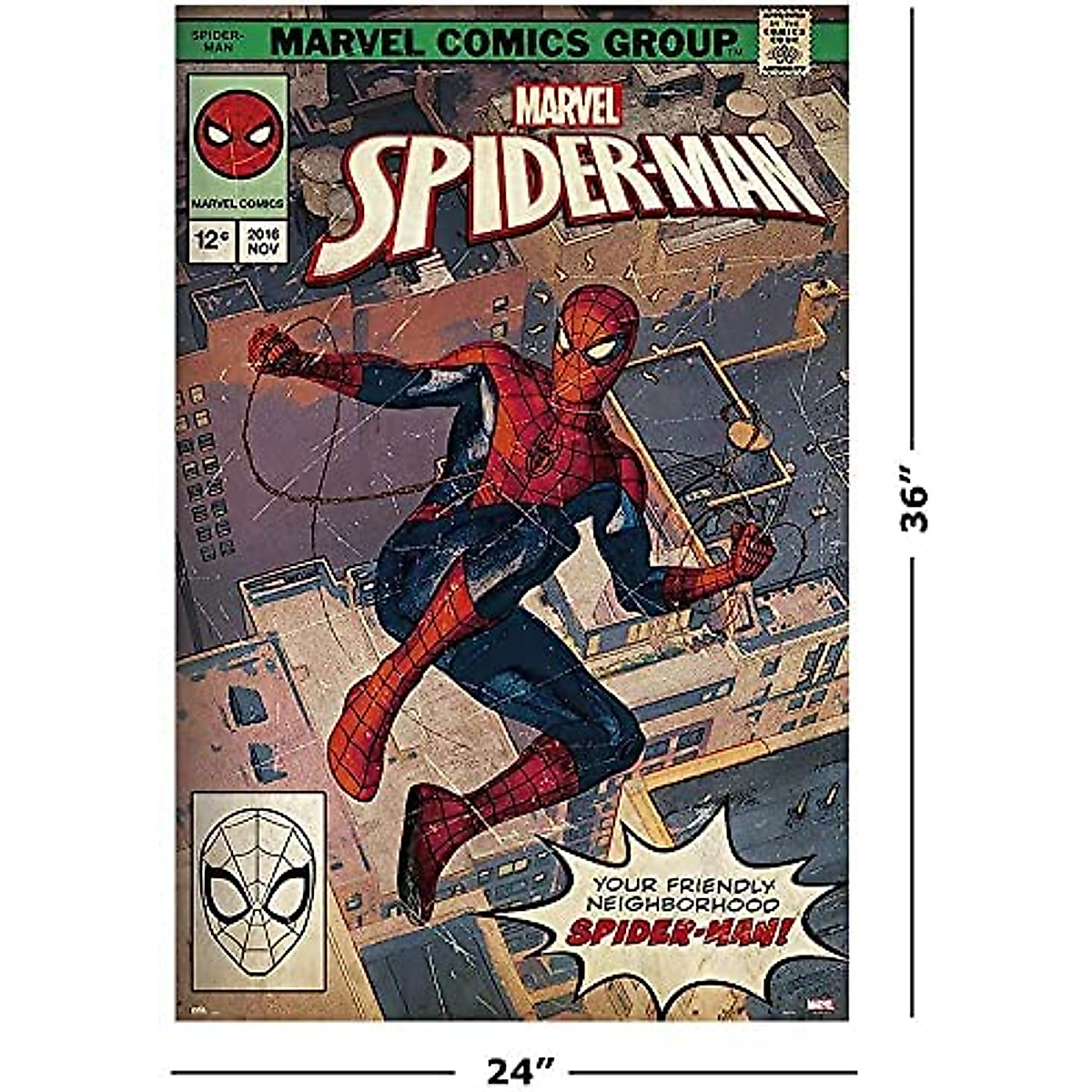 Spider Man Comic Book Cover Poster, Size 24x36 (Spider-Man)