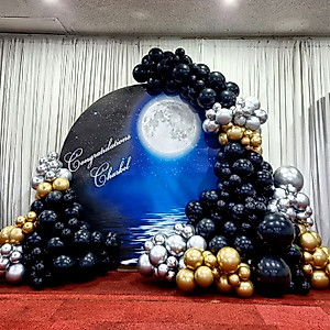 Black Balloons 85 pcs Black Balloon Garland Arch Kit 5/10/12/18 Inch Different Sizes Black Matte Latex Balloons for Graduation Party Decorations Wedding Birthday Party Anniversary Decorations